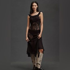 Anthropologie | Dresses | By Anthropologie Sheer Lace Midi Dress Nwt | Poshmark